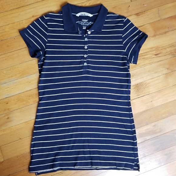 H&M | Tops | Hm Striped Navy Blue Polo Shirt | Poshmark